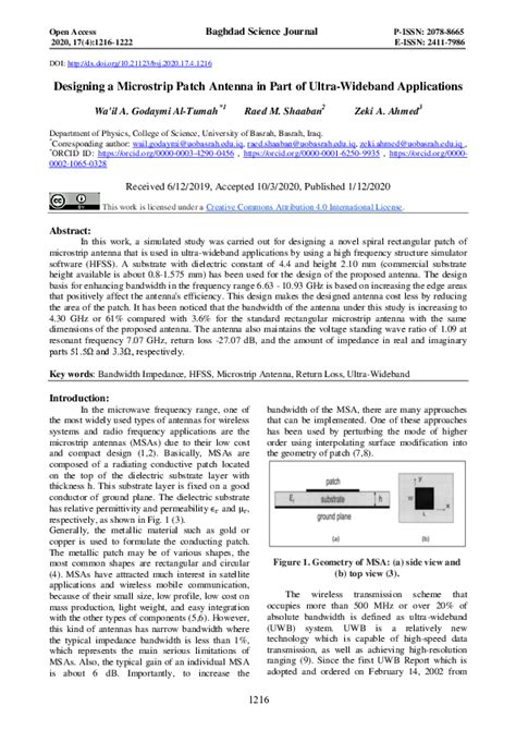 Pdf Designing And Analysing Of A Modified Rectangular Microstrip Patch Antenna For Microwave