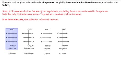 Solved From The Choices Given Below Select The Aldopentose
