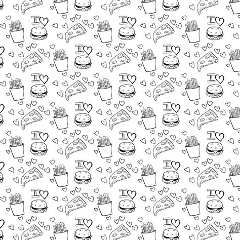 패스트 푸드 패턴 무료 벡터