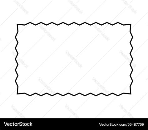 Rectangle Frame With Zigzag Edges Blank Text Box Vector Image