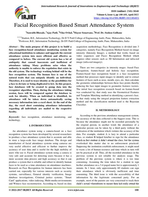Facialrecognitionbasedsmart Pdf Artificial Intelligence
