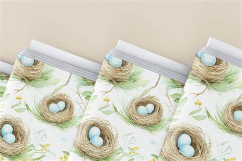 Seamless Nest Pattern Cute Birds Nest Background Pattern Etsy