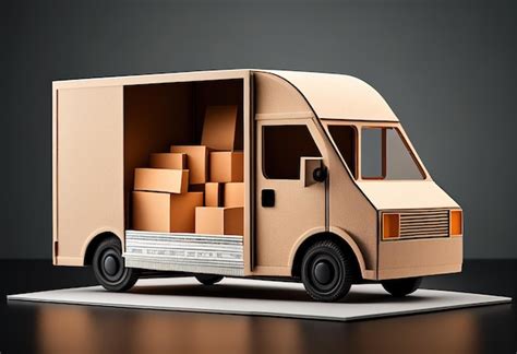 Premium Photo Box Van Illustration Ai Generative