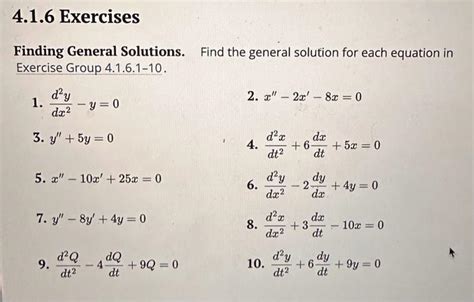 Solved Finding General Solutions Find The General Solution Chegg Com