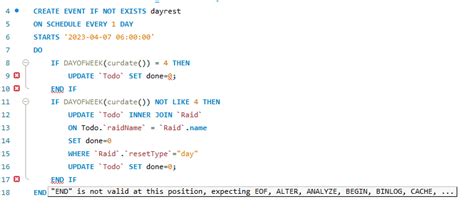 Mysql How To Make An Event Scheduler That Goes Back Every Day But Not