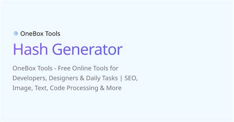 Hash Generator Best Free Online Encode Decode Tool Onebox Tools