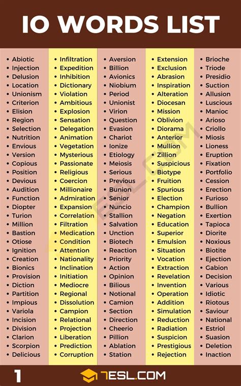 Words With Io 600 Io Words In English • 7esl