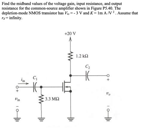 find the midband values of the voltage gain input