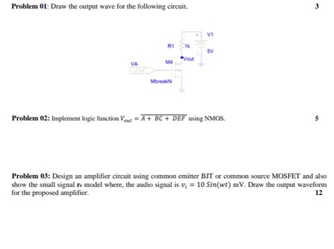 Solved Problem Draw The Output Wave For The Following Chegg Com