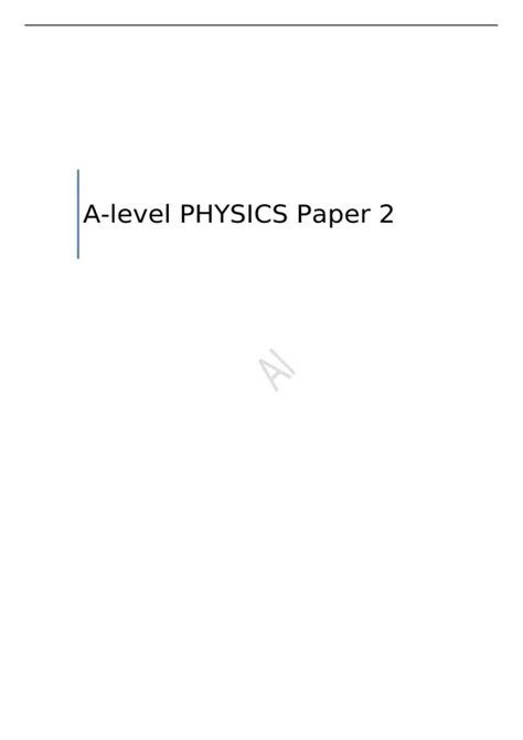 Aqa A Level Physics Paper 2 Question Paper And Mark Scheme June 2023 Stuvia Us