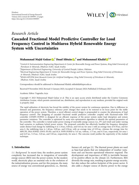 Pdf Cascaded Fractional Model Predictive Controller For Load