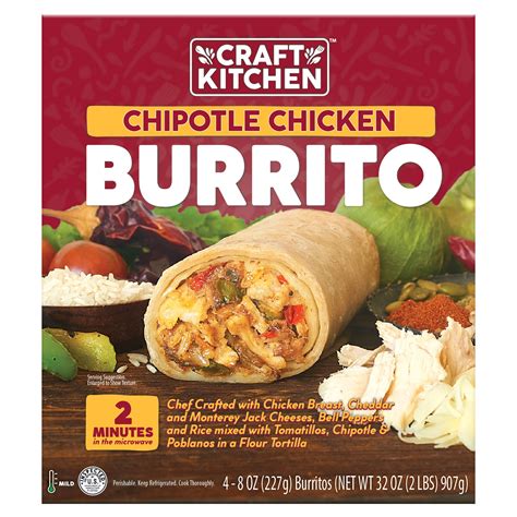Craft Kitchen Chipotle Chicken Burritos 4 Pack 8 Oz Each 1996080