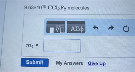 Solved 9 63x1019 Ccl2 F2 Molecules Submit My Answers Give Up