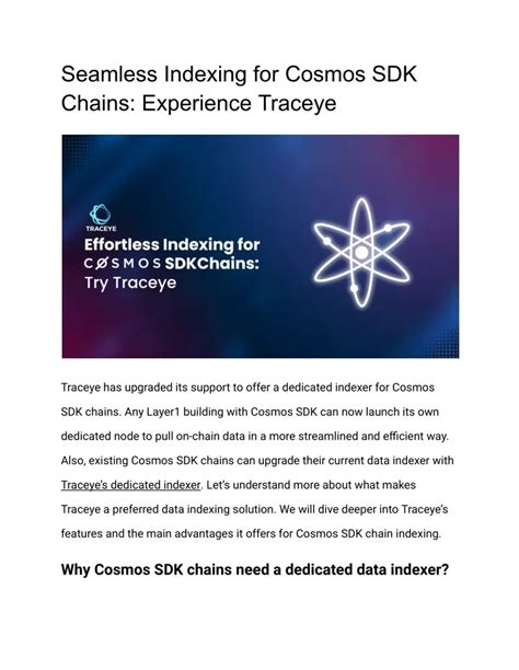 Ppt Seamless Indexing For Cosmos Sdk Chains Experience Traceye