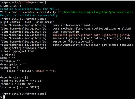 Initialise Project Directory With Git If Available And Use Git Name And Email For Pyprojecttoml