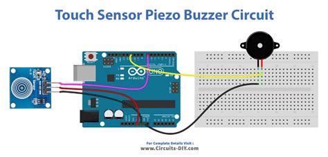 Touch Sensor With Piezo Buzzer Arduino Tutorial