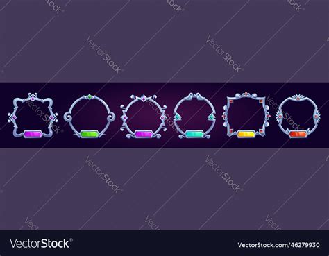 Square Fantasy Game User Avatar Border In Rpg Vector Image