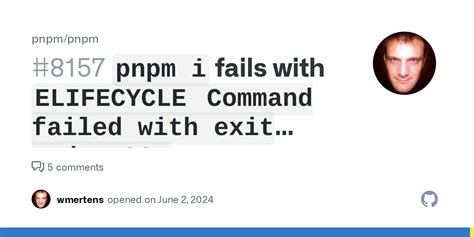 `pnpm I` Fails With `elifecycle Command Failed With Exit Code 26