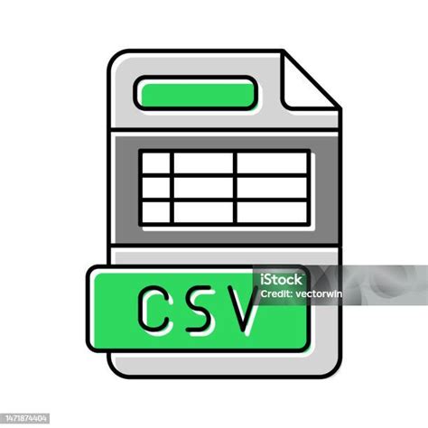 Csv 파일 형식 문서 색상 아이콘 벡터 일러스트 레이 션 0명에 대한 스톡 벡터 아트 및 기타 이미지 0명 Html 데이터 Istock