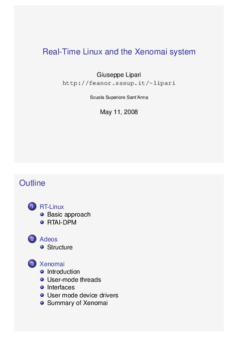 pdf real time linux and the xenomai system