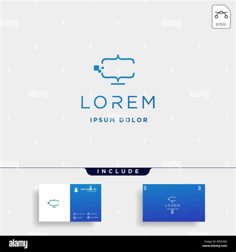 coding digital logo design template vector programmer connect lineart symbol icon stock vector