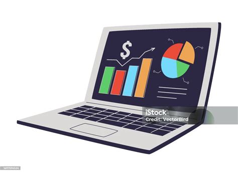 사업 전략 개념입니다 데이터 분석 및 투자 비즈니스 성공 노트북을 사용한 재무 개요 0명에 대한 스톡 벡터 아트 및 기타 이미지