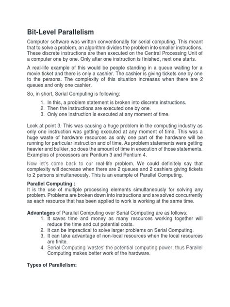 bit level parallelism pdf parallel computing central processing unit