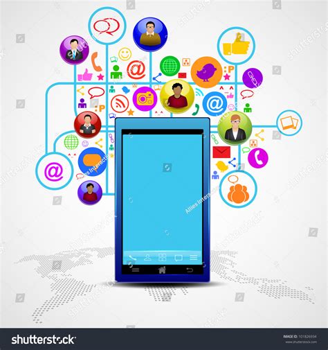 Social Media Network Connection Communication Global Stock Vector Royalty Free 101826934
