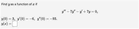 Solved Find Y ﻿as A Function Of X