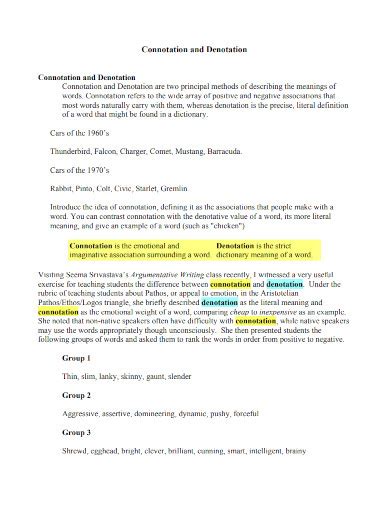 Denotation 9 Examples How To Use Pdf