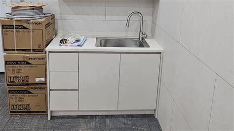 대구우일 탕비실싱크대 소형싱크대 미니싱크대 원앙uss630싱크볼 거북목입수전 베르사체ble1000 페블애플버터 Youtube