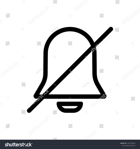 Silent Mode Notification Bell Thin Line Stock Vector Royalty Free