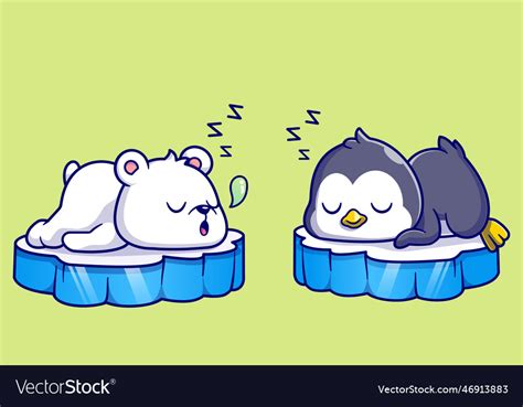 Funny Penguin And Polar Bear