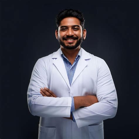 Indian Lab Assistant Wearing A Lab Coat Premium Ai Generated Image
