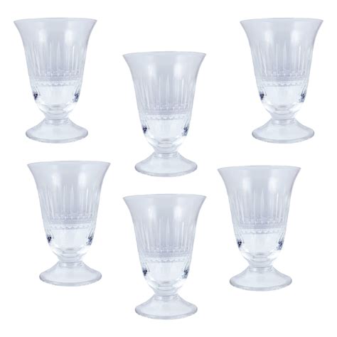 Set Of Vintage French Crystal Wine Glasses Laurier Blanc Unique Home Decor From Around The World