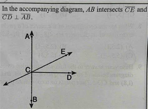 Solved In The Accompanying Diagram Ab Intersects Overline Ce And