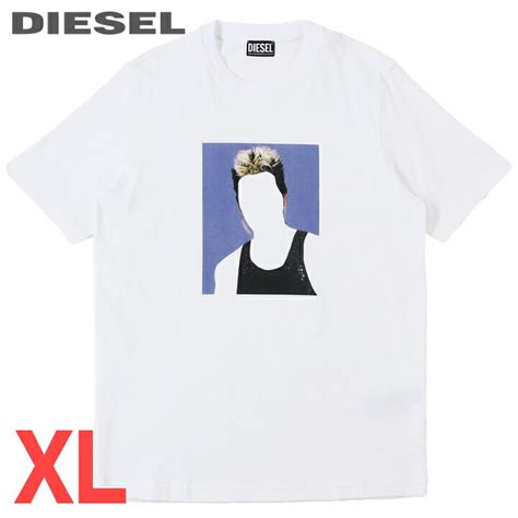 【楽天市場】 Diesel ディーゼル メンズ グラフィックプリント コットン 半袖tシャツ カットソー【t Just C2】【サイズxl】【ホワイト】die M T F4 464 《メーカー