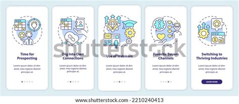 Sales Prospecting Techniques Onboarding Mobile App Stock Vector Royalty Free 2210240413