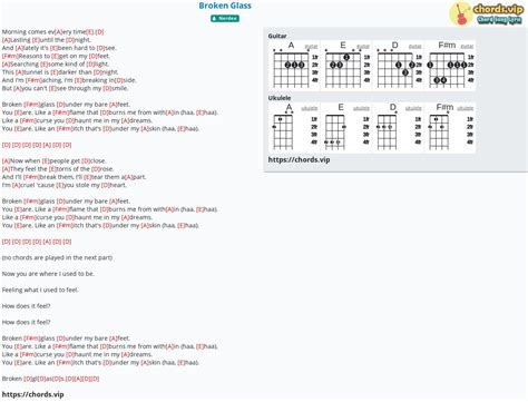Chord Broken Glass Tab Song Lyric Sheet Guitar Ukulele Chordsvip