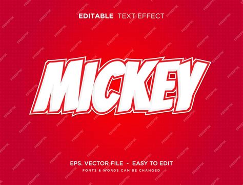 Premium Vector Mickey Text Effect Is Free To Edit As Much As You Like Trending Text