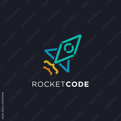 Rocket Coding Logo Icon Programmer Logo Vector Web Development Logo