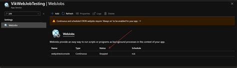 Welcome To Azure Functions And App Services Blog Unable To Stop Continuous Webjobs