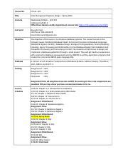 SyllabusSpring2023CS631 102 Docx Course No CS 631 102 Title Data