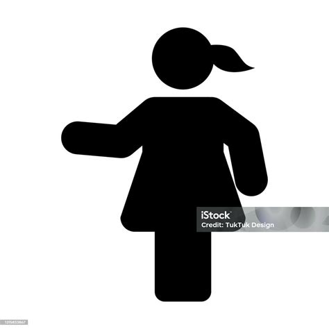 평평한 색 글리프 픽토그램 사인에서 손을 열고 사람 아이콘 벡터 여성 기호 가공의 인물에 대한 스톡 벡터 아트 및 기타 이미지