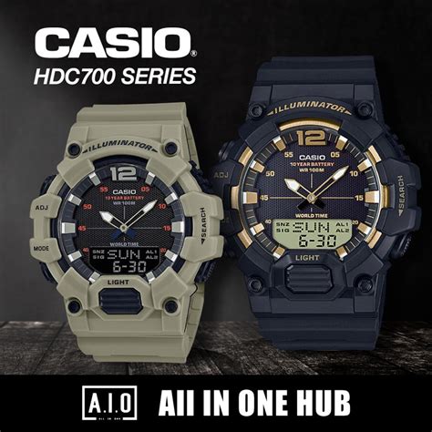 100 Authentic Casio Analog Digital Combination Watch Hdc700 Series