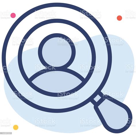 검색 사용자 아이콘 사용자 인터페이스 벡터 일러스트레이션 라인 아트 스타일의 간단한 벡터 기호 및 트렌디 한 기호로 디자인 및 웹 사이트 또는 모바일 앱 검사 보기에 대한