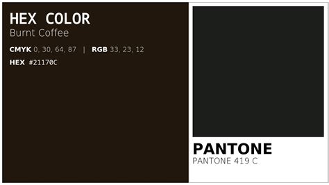 Hex 21170c To Pms Code Pantone 419 C Conversion Chart Pms Solid Coated