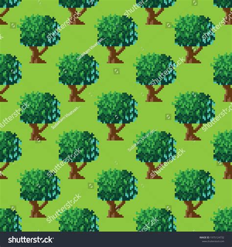 Trees Pattern Pixel Art Seamless Pattern Stock Vector Royalty Free 1975124732 Shutterstock