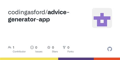 GitHub Codingasford Advice Generator App