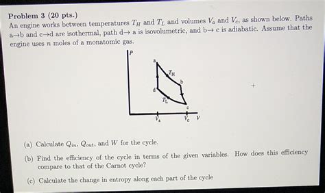 Solved Problem 3 20 Pts An Engine Works Between